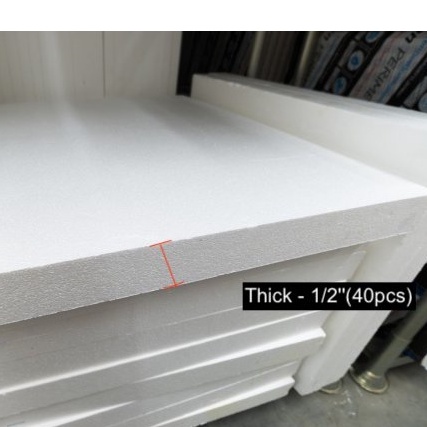 Solid Block Polyfoam/ Polyboard White - 120 x 60cm (Thick 1/2", 1", 2 ...