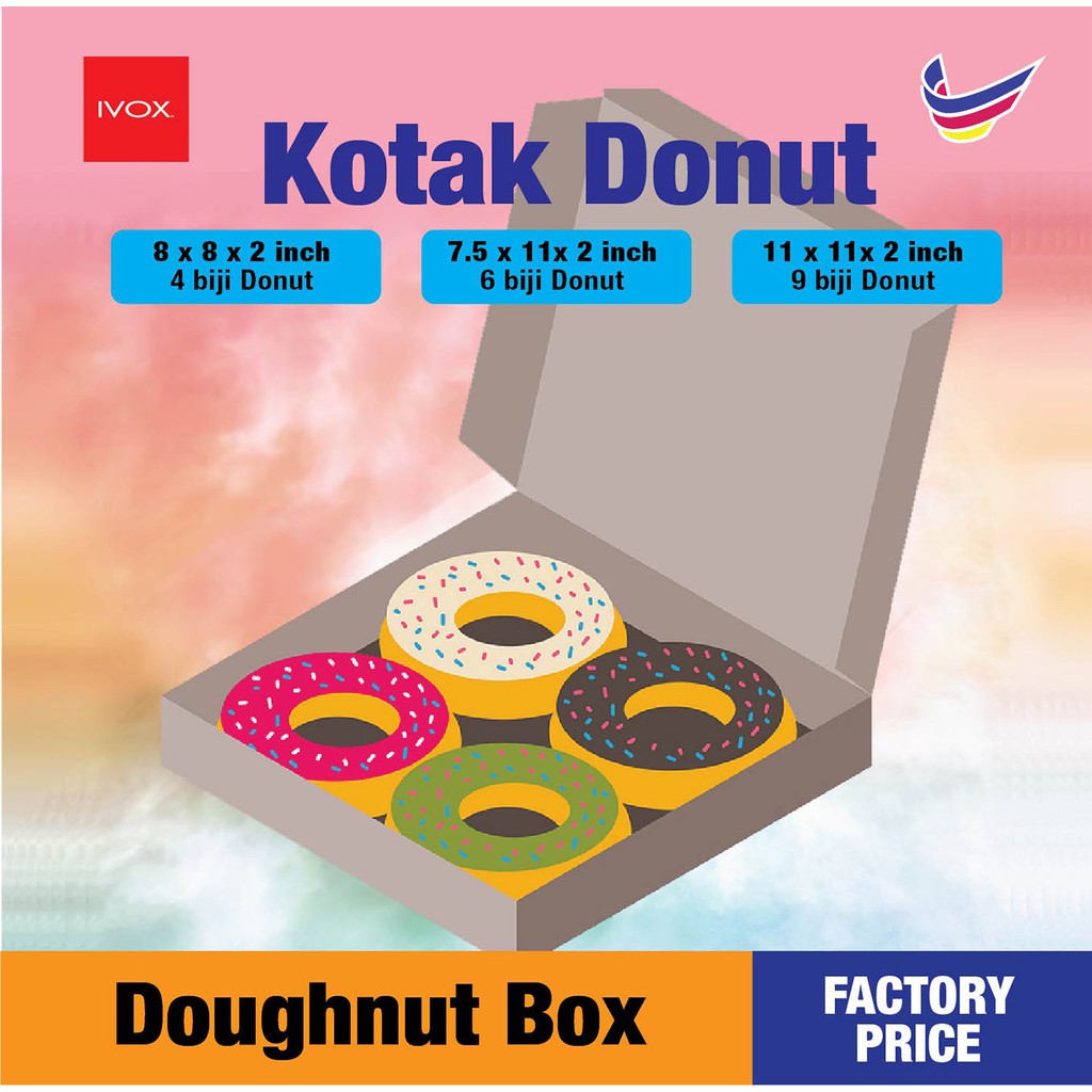 🍩🍪🌰 Donut / Cake Box Doughnut Box Kotak Kuih Donut Talam / Kotak Kuih ...