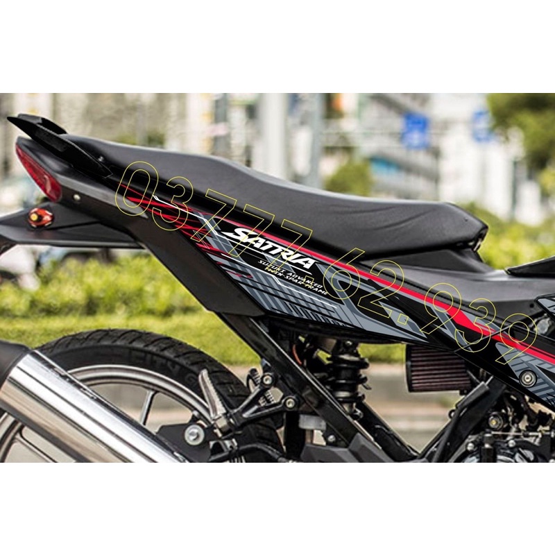 Black Satria removable stamp - gray stamp with red thread super hot ...
