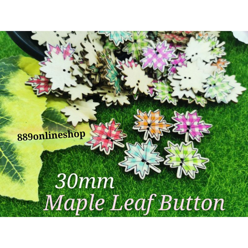 🌠New AVAILABLE /🍁Maple Leaf Wood Button/Butang Kayu Maple | Shopee Malaysia