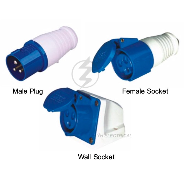 16A/ 32A 3Pin Industrial Plug And Female Sockets & Wall Socket 220-240V | Shopee Malaysia