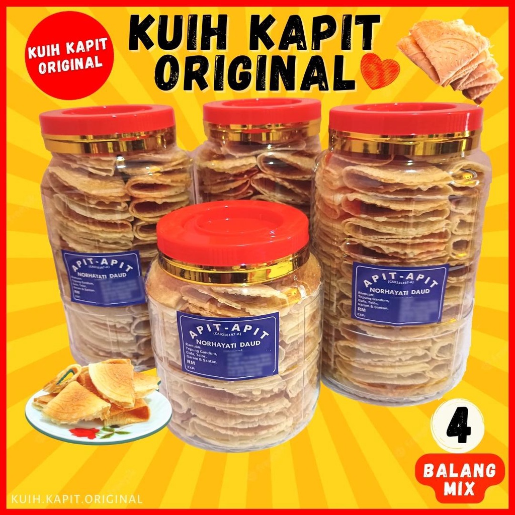🍪[𝟰 𝗕𝗔𝗟𝗔𝗡𝗚 𝗕𝗢𝗥𝗢𝗡𝗚] Kuih Kapit Original - Biskut Sepit Love Letter Sapit ...