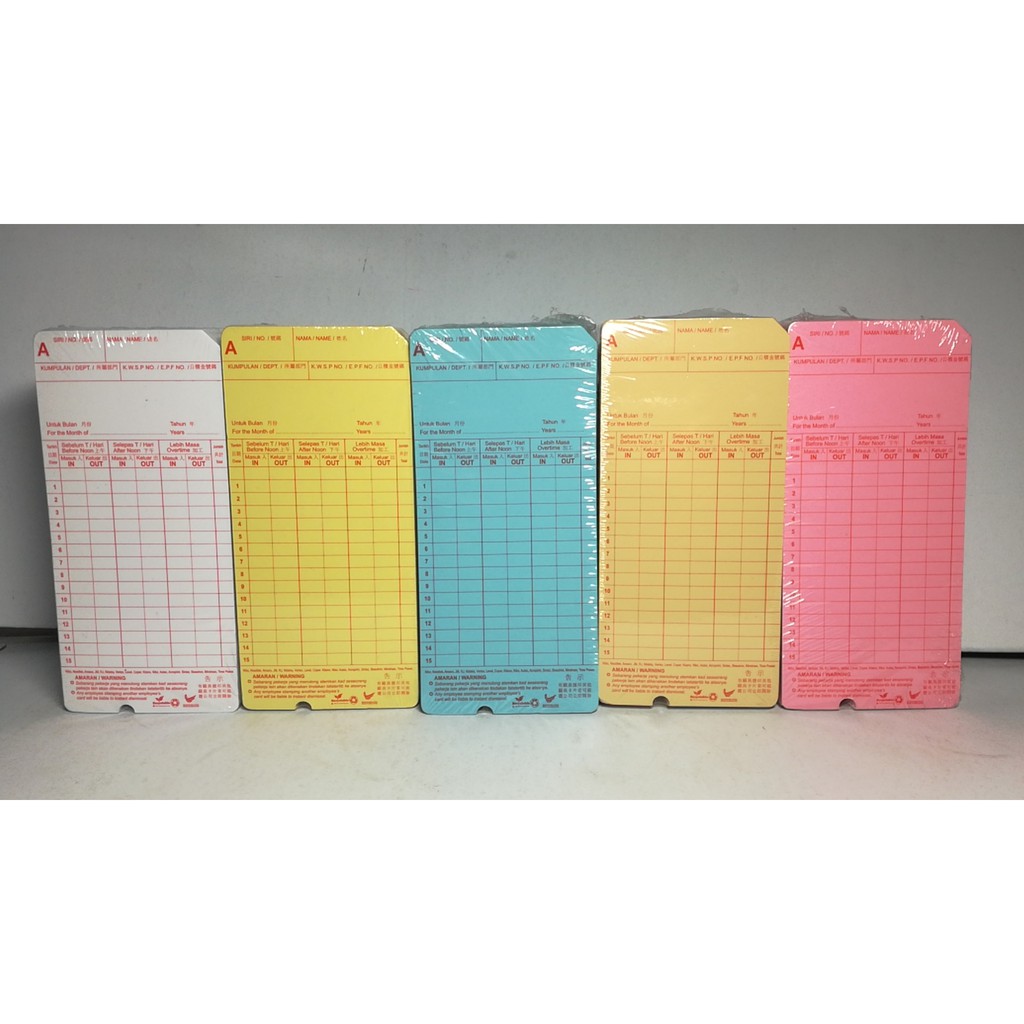 Punch Card / Attendances Time Recoder Card 100pcs | Shopee Malaysia