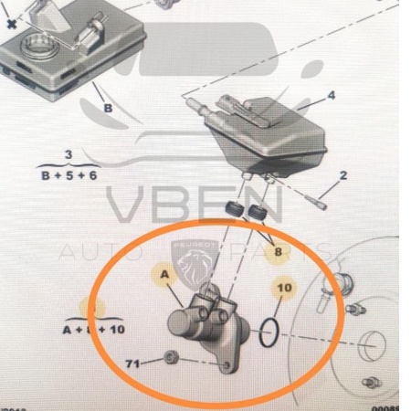 Brake Master Cylinder For Peugeot 3008 T84 500 T87 Citroen C4 Grand ...