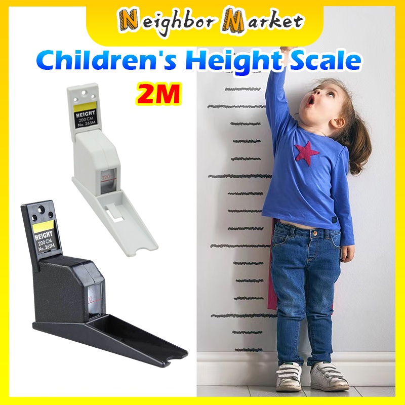 2m Wall Mounted Height Meter Stadiometers Baby Growth Ruler Measure ...