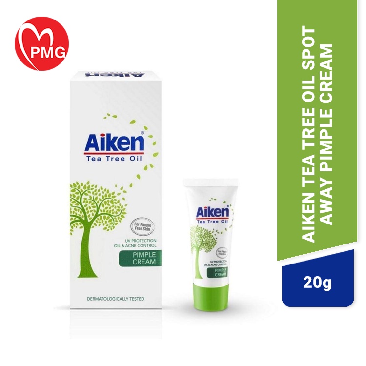 [PMG PHARMACY] Aiken Tea Tree Oil Spot Away Pimple Cream 20g | Shopee ...
