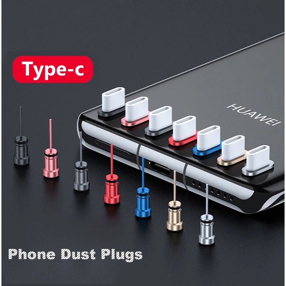 Metal Type C Anti Dust Plug Set USB Type-C Port and 3.5mm Earphone Jack ...