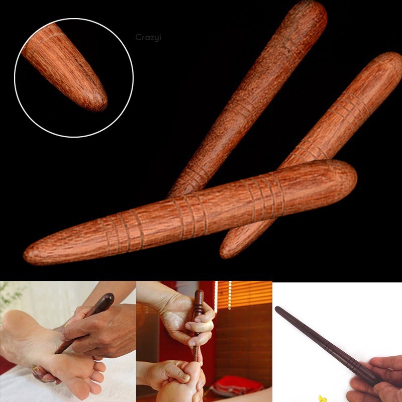 Crazyi Wooden Rosewood Massage Stick Foot Reflexology Body Therapy ...