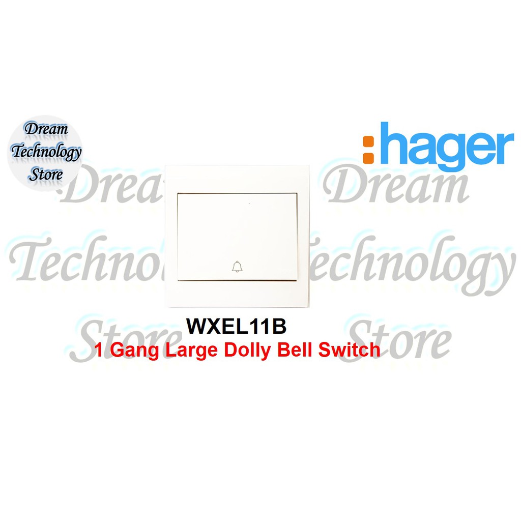 Hager 1 Gang Large Dolly Bell Switch WXEL11B | Shopee Malaysia