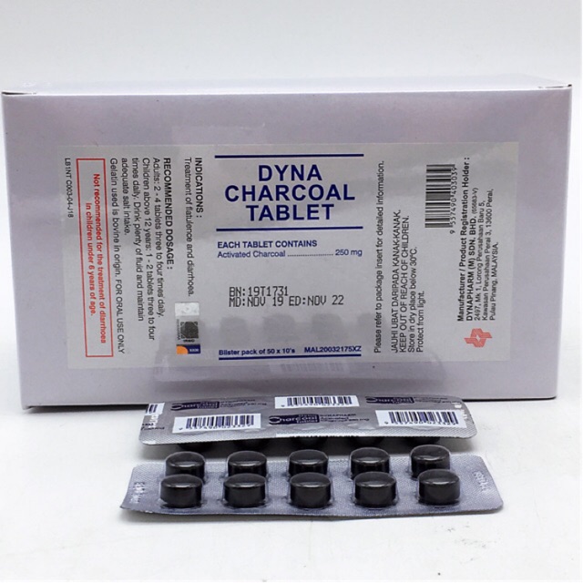 DYNA CHARCOAL TABLET 10X 50 blister | Shopee Malaysia