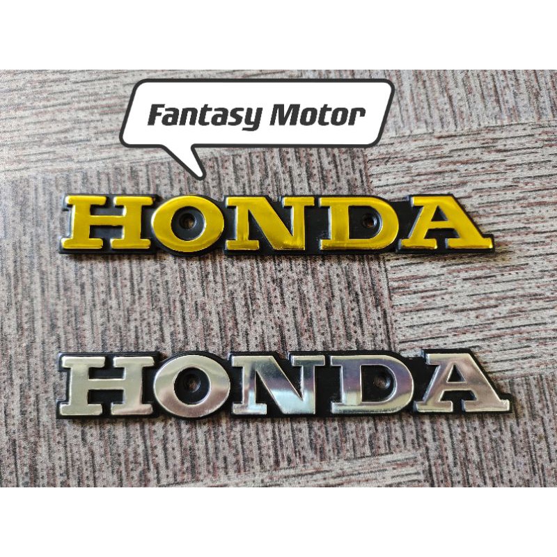 HONDA 2PCS IN 1 SET WRITING EMBLEMS LOGO GOLD SILVER CHROME ORI ...