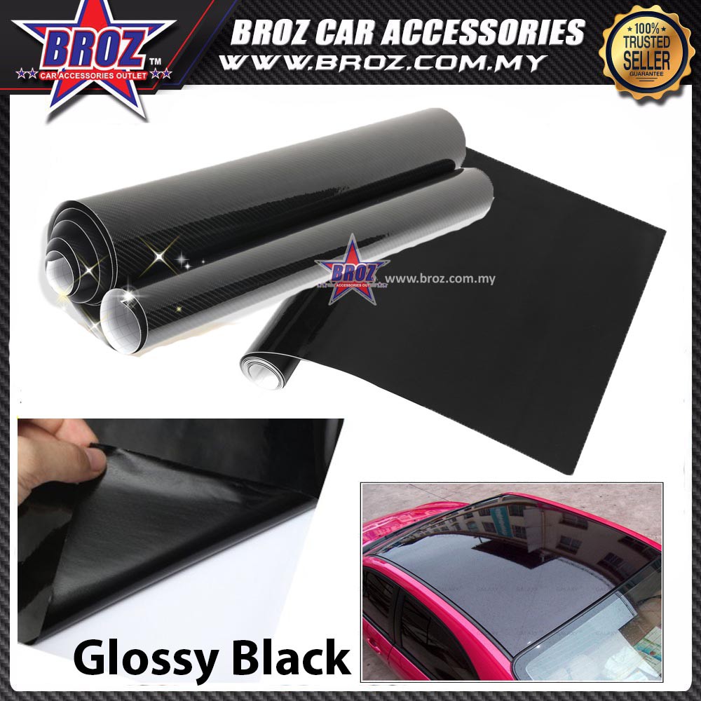 SMALL SIZE Gloss Glossy Black Vinyl Sticker Color Option Car Kereta ...