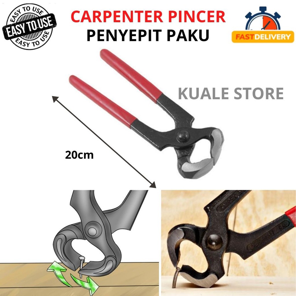SHIP NOW!- High Quality 8" Carpenter Pincer Tool Remove Nail Pincer ...