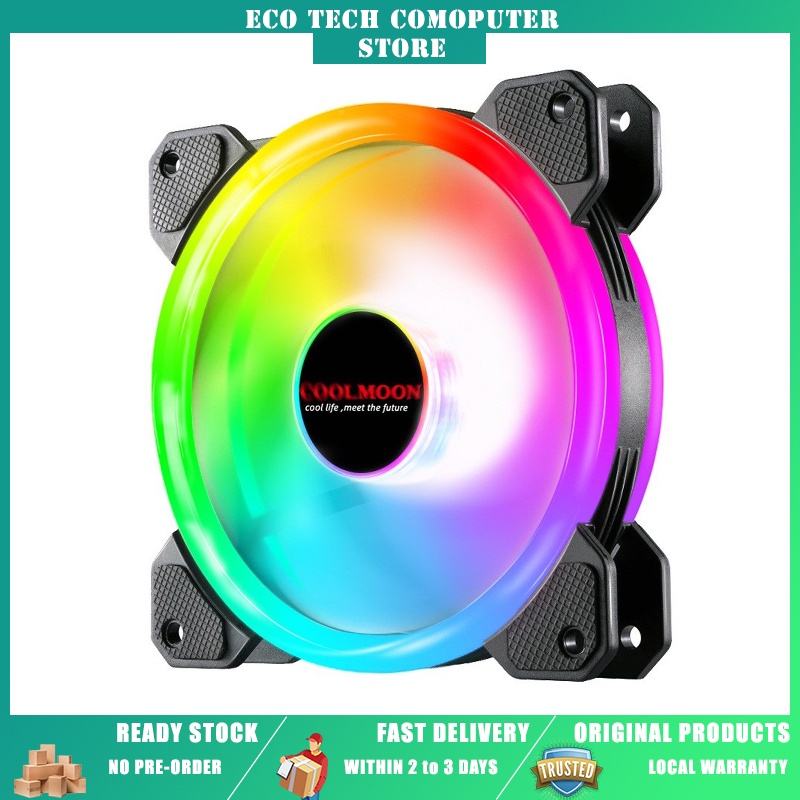 COOLMOON Ray II chassis fan RGB color-changing 12cm Fan AURA ...