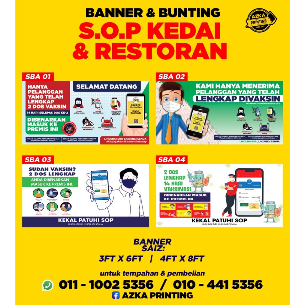 BANNER SOP Kedai Makan, Restoran & Premis Perniagaan 🔥SBU 01 - SBU 23🔥 ...