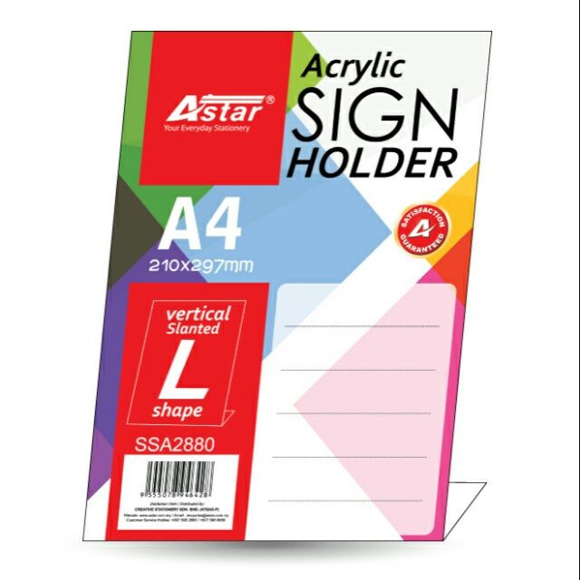 Astar Acrylic Sign Holder L-Shape SSA2881/SSA2880 | Shopee Malaysia