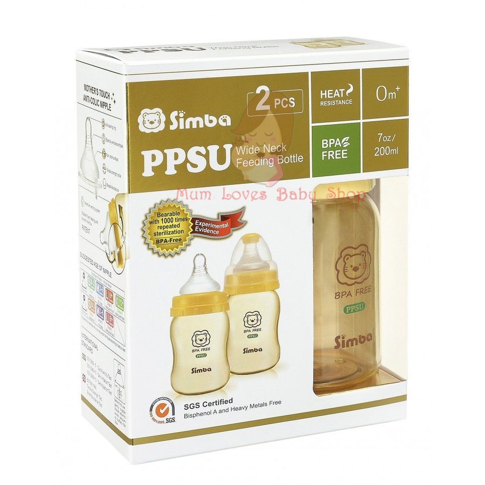 Simba - PPSU WIDE NECK CALABASH FEEDING BOTTLE (200ML) twin | Shopee Malaysia