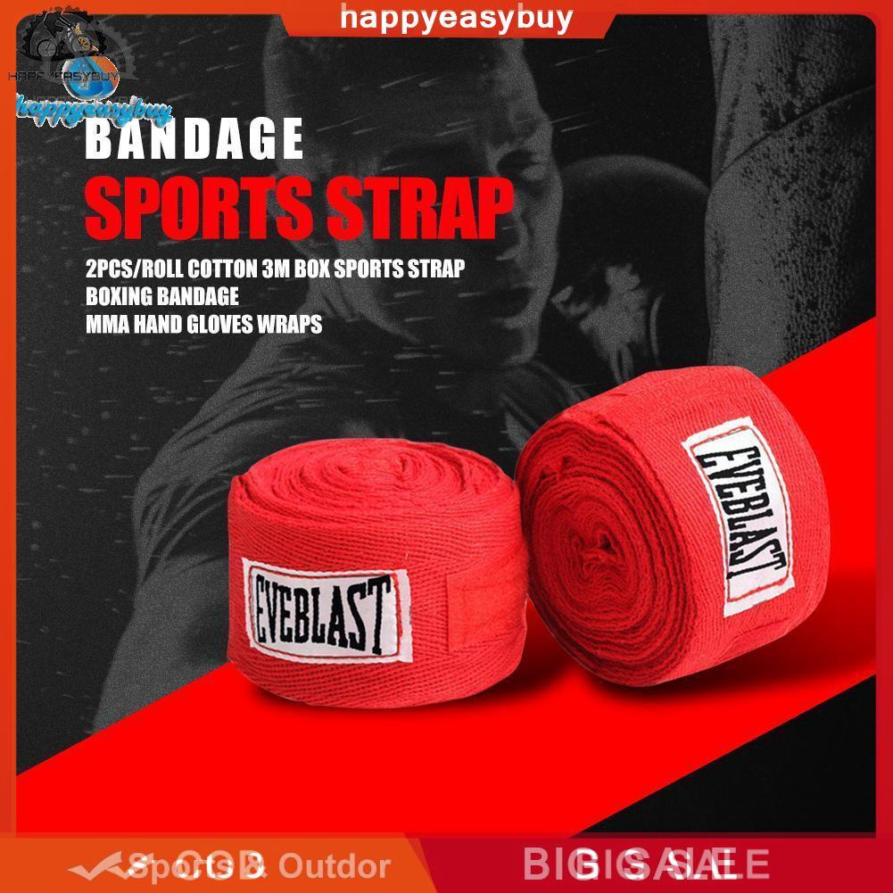 happy 2pcs/roll Cotton 3m Box Sports Strap Boxing Bandage Sanda Muay ...