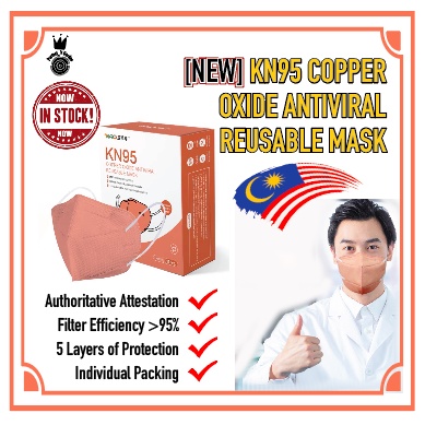💯 ORIGINAL💯 WPD COPPER OXIDE ANTIVIRAL REUSABLE MASK 5PLY KN95 KF94 ...