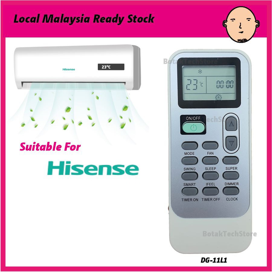 Hisense Air Cond Aircond Air Conditioner Remote Control | Shopee Malaysia