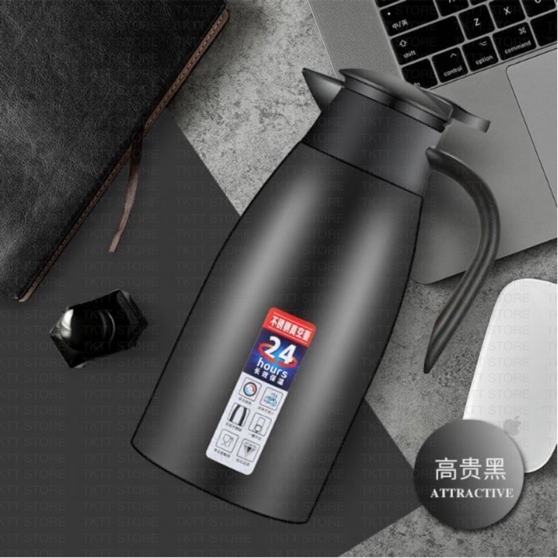 TKTT SUS304 2 Litres Insulated Vacuum Thermal Flask Stainless Steel ...