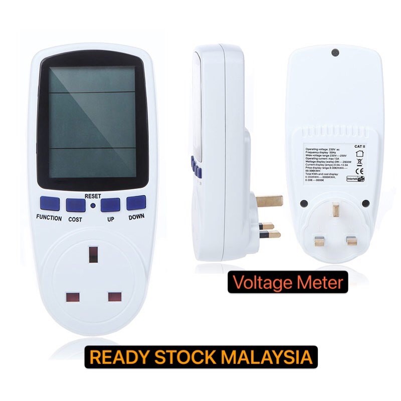 UK plug Energy Meter Wattage Voltage Meter Socket Current monitor ...