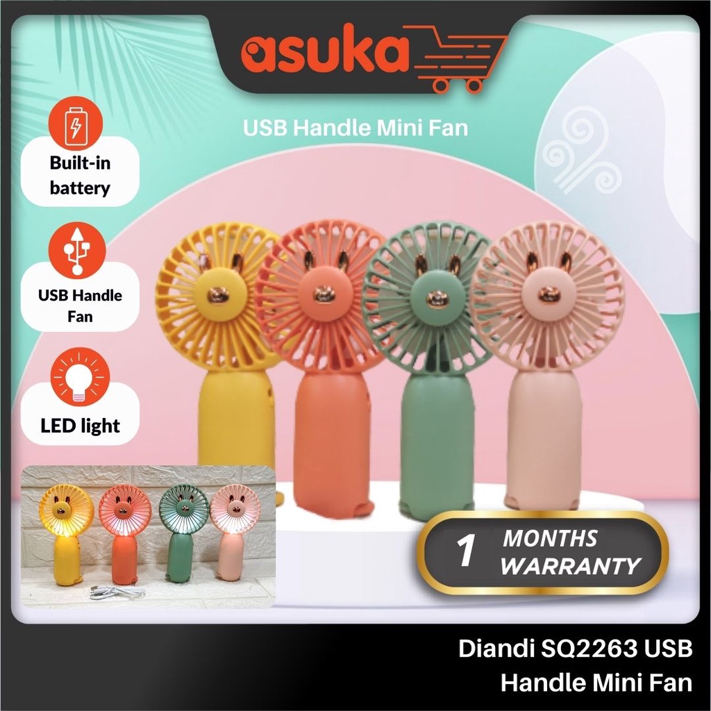 Diandi SQ2263 USB Handle Mini Fan -Beach/Green/Pink/Yellow (1 Month ...