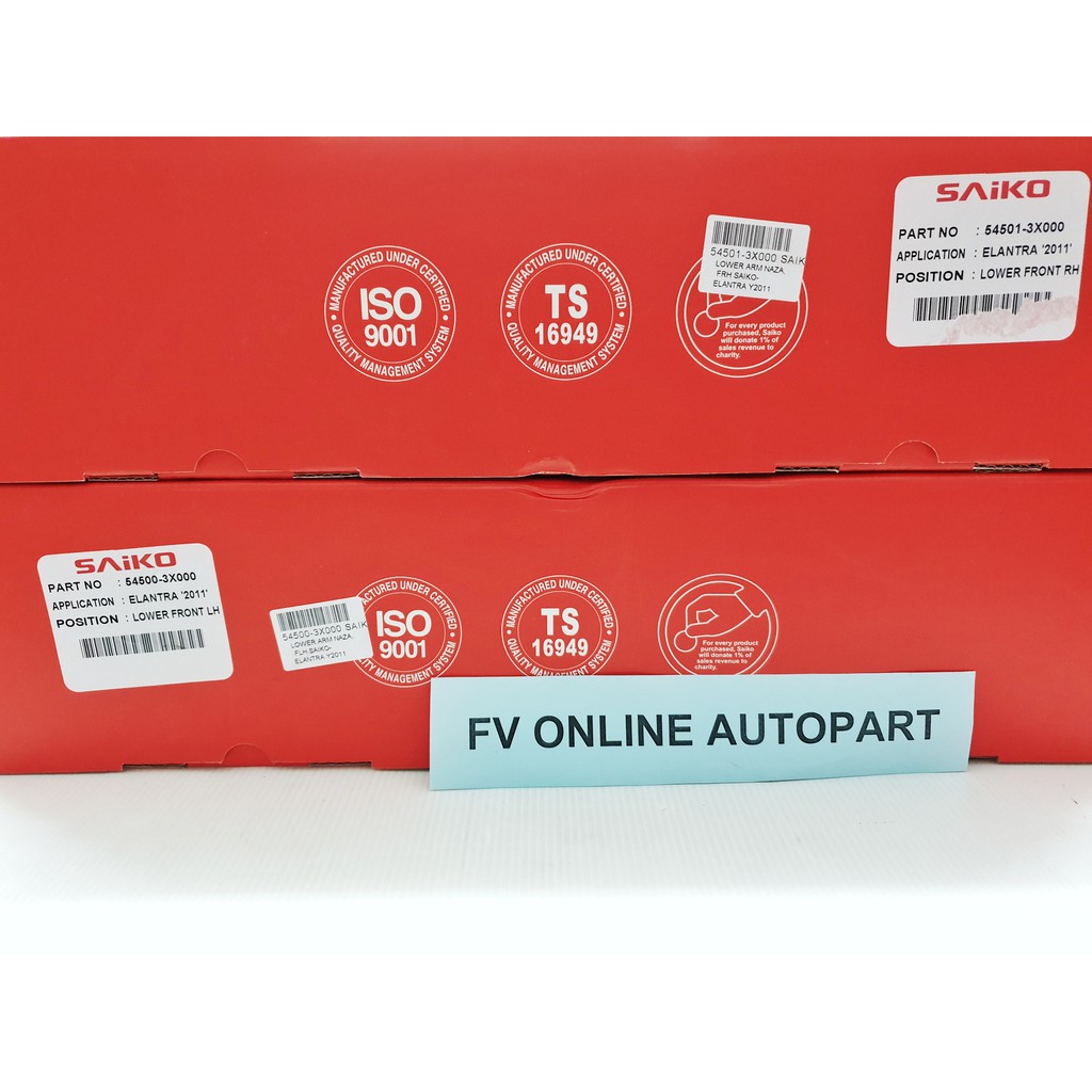 SAIKO - FRONT LOWER ARM HYUNDAI ELANTRA MD 11'' (54500-3X000 SAIKO ...