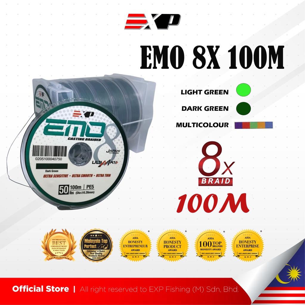 EXP EMO 8X 100m -600m Jigging Braided Fishing Line Ultra Sensitive ...