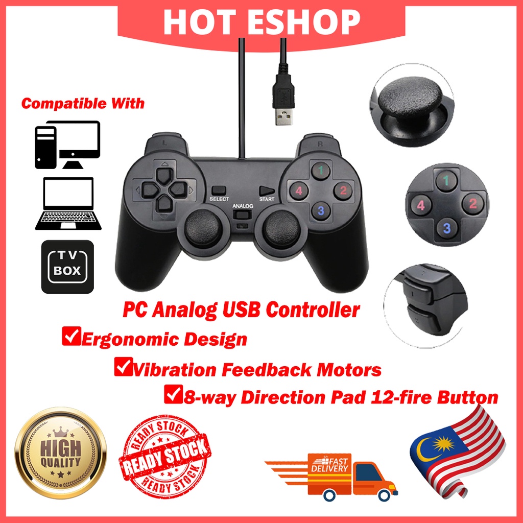 Wired USB Analog PC Controller For PC Computer Laptop Support WinXP ...