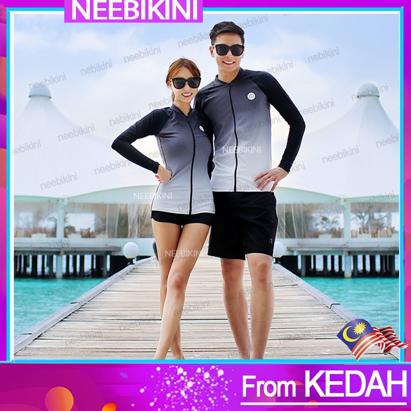 W6a K6b Swimming Suit Couple Set Man Woman Swimming Suit Beachwear Baju