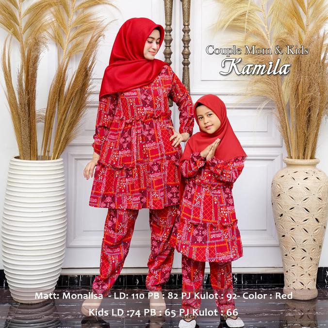 Laris Cp Mk Set Kamila Tlset Couple Mother And Child Monalysis Color Variants - Red | Shopee ...