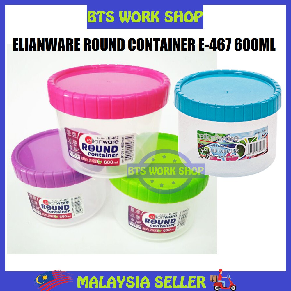 ELIANWARE ROUND CONTAINER E-467 600ML | Shopee Malaysia
