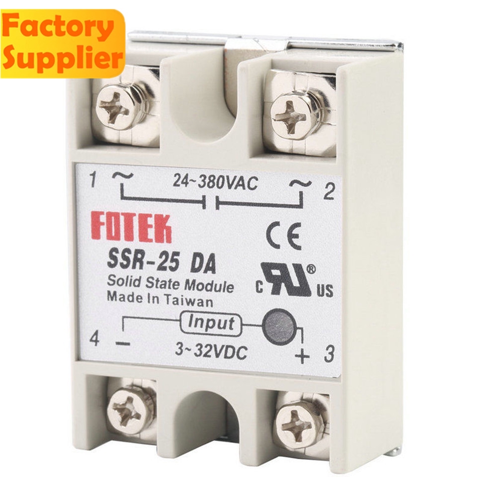 Output 24V-380V 25A SSR-25 DA Solid State Relay For PID Temperature ...