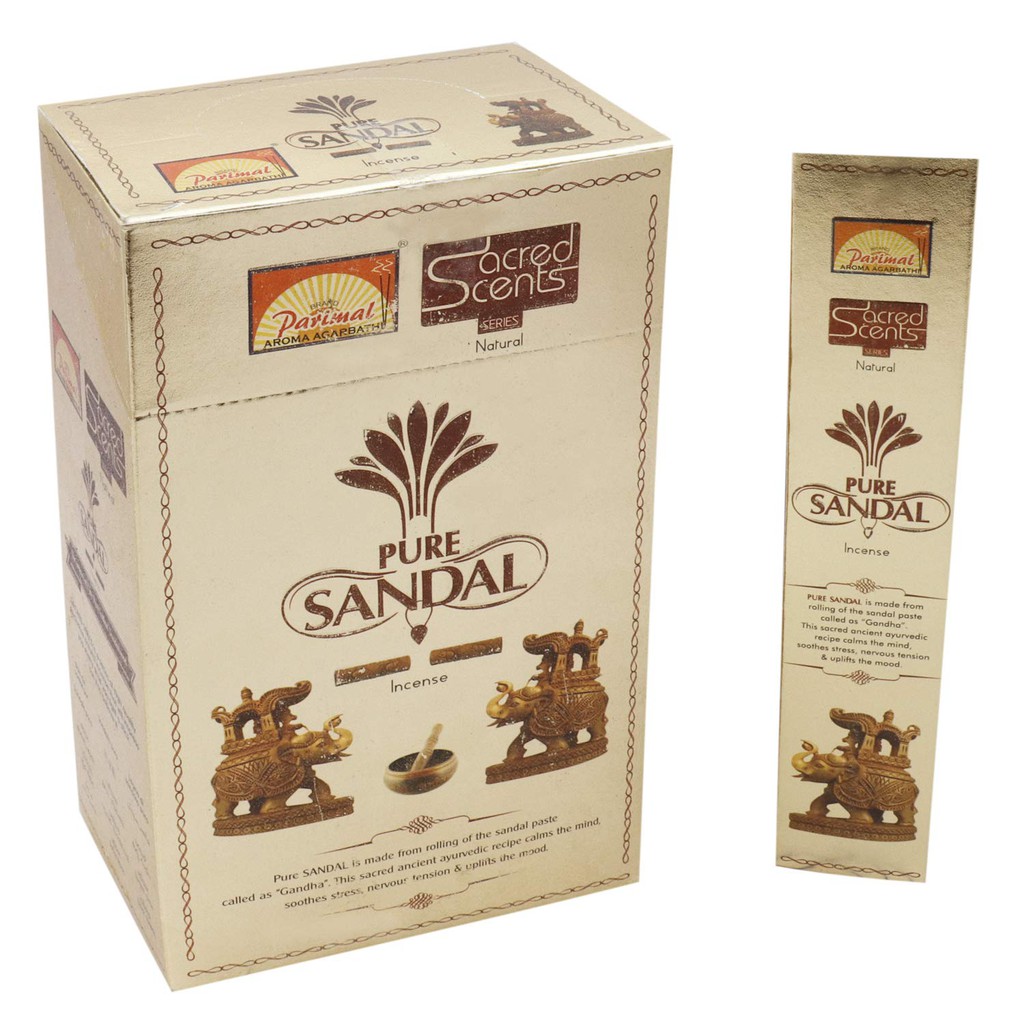 PARIMAL PURE SANDAL INCENSE STICK AGARBATTI 1 BOX =28GMX6PACKET ...