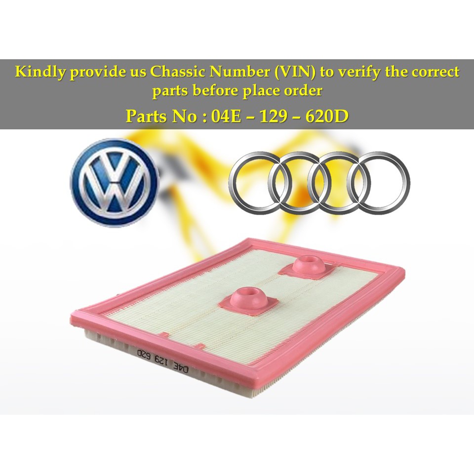 Audi Volkswagen - Jetta Beetle Tiguan Golf-7 MK7 Air Filter 04E-129-620 ...