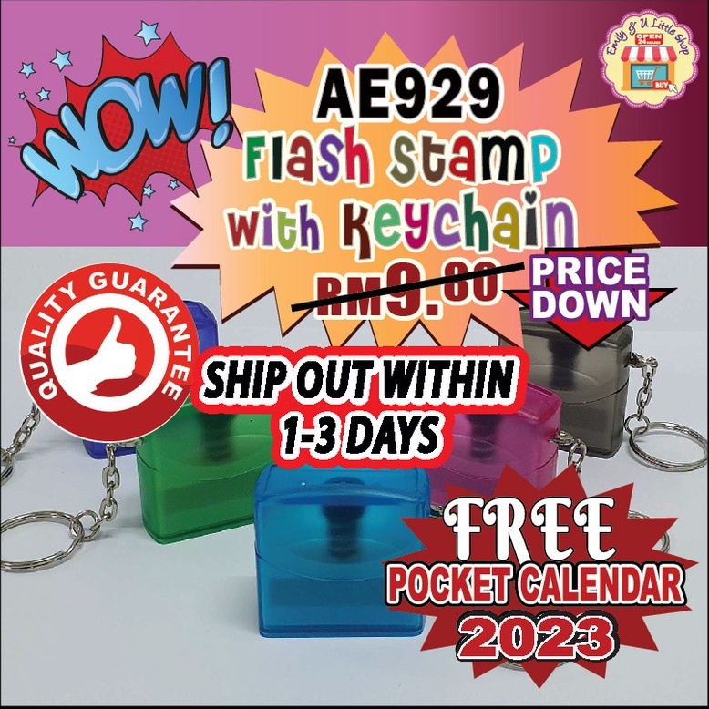 AE929,Self-inking Flash Stamp with keychain (9mm x 29mm) nurse, doctor ...