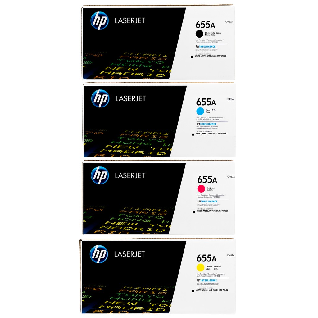 Hp Cartridge 655A (Genuine) CF450A CF451A CF452A CF453A M652 M653 MFP ...