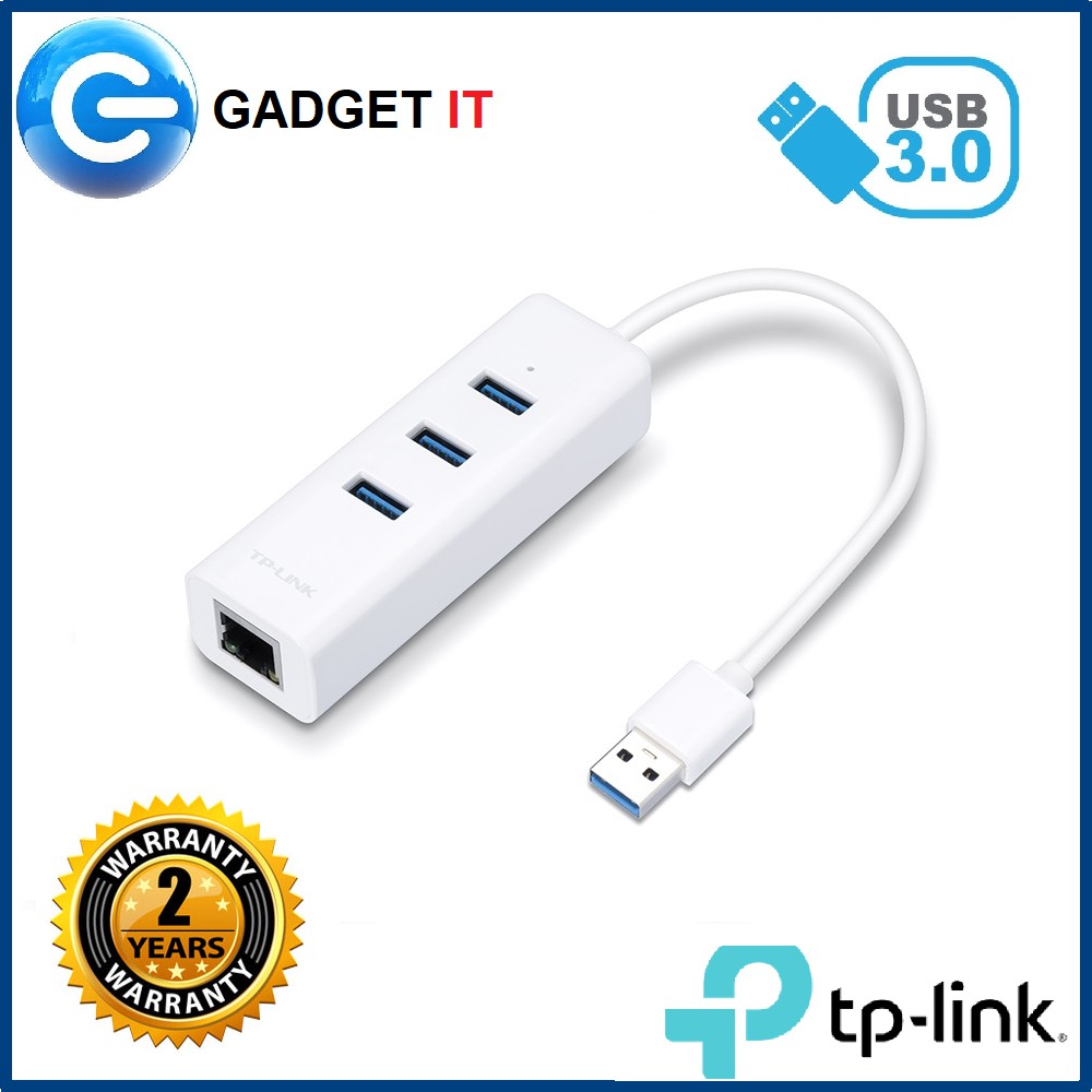 TP-LINK UE330 USB 3.0 3 -PORT HUB TO GIGABIT ETHERNET ADAPTER 2 IN 1 USB ADAPTER (ADP-TPL-UE330 ...