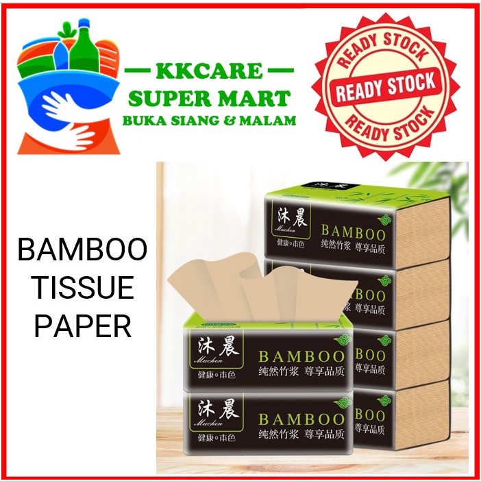 Bamboo Tissue Soft Paper 4ply Facial Tissue 210 sheets Kertas Tisu ...