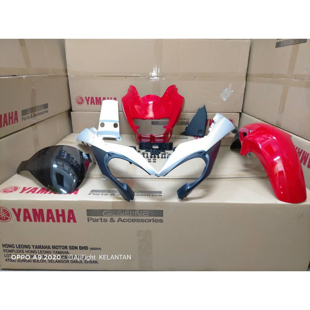 YAMAHA RXZ CATALYZER BODY COVER SET / COVERSET HONG LEONG ( MERAH PUTIH ...