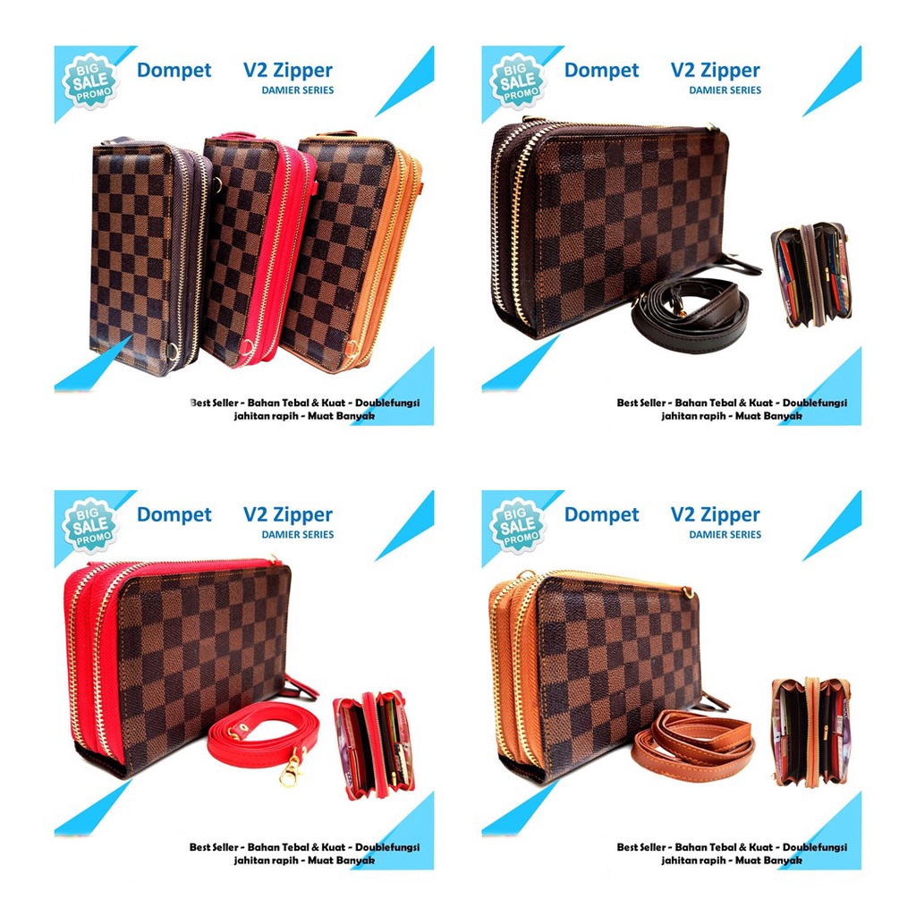 Damier Wallet 2 Zippers Leather Art Square Jumbo Box | Shopee Malaysia