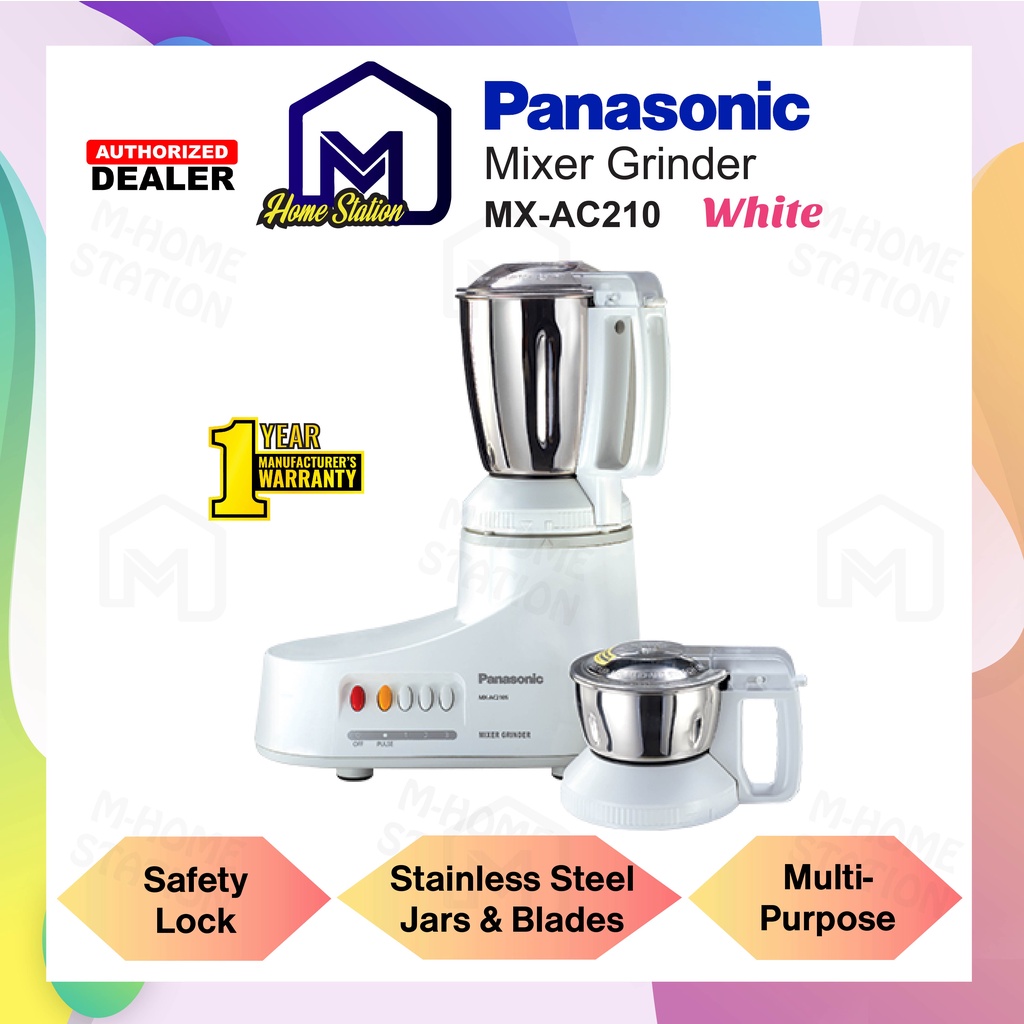 Panasonic Food Processor Mixer Grinder 1000W Stainless Steel Jar MX ...