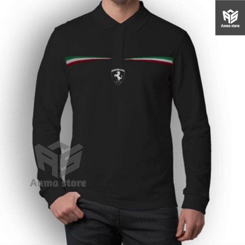 Ferrari Sport Car Long Sleeve Polo shirt Collar shirt | Shopee Malaysia