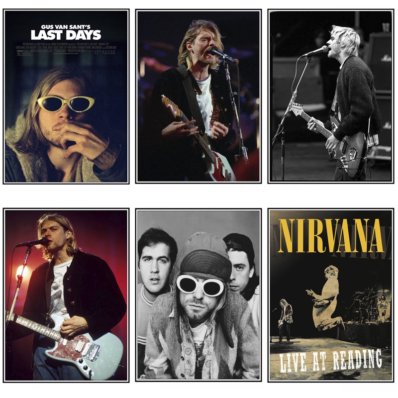 DLKKLB Kurt Cobain Nirvana Frontman Rock Poster Poster Wall Art Poster ...