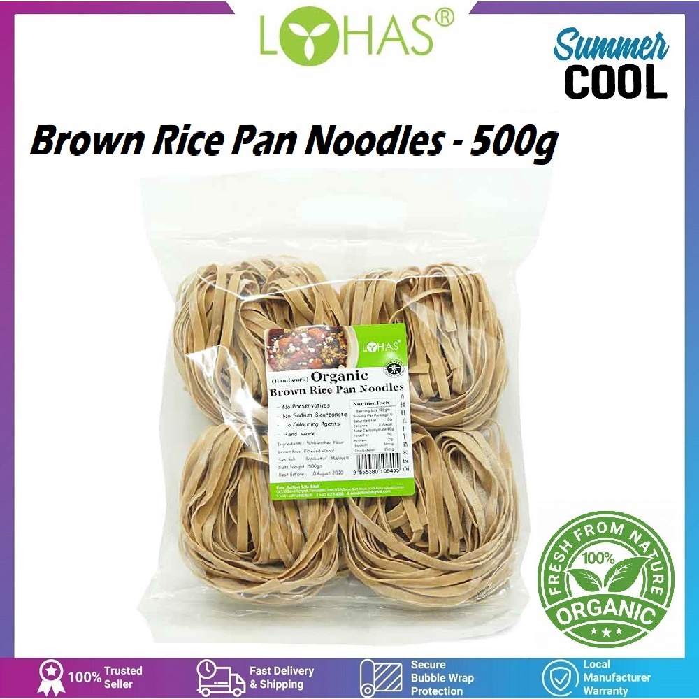 (Lohas) Organic Brown Rice Pan Noodles 有机糙米板面 (Handiwork) - 500g ...