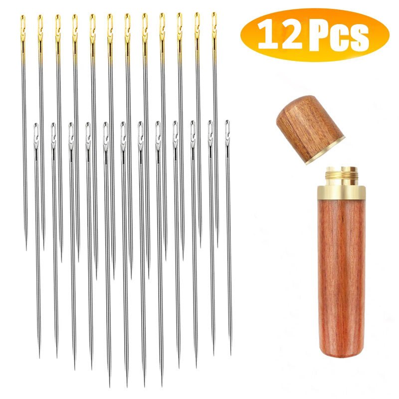 12Pcs/set Elderly Needle-side Hole Blind Needle Household Sewing ...