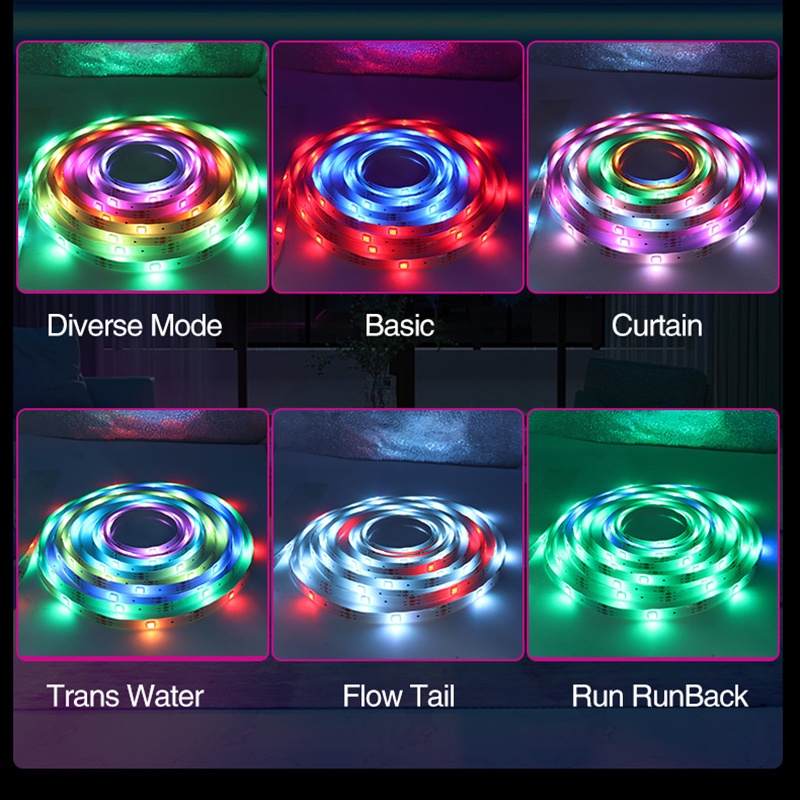 LTG-GEE RGBIC Rainbow WS2811 LED Light Strip Waterproof 20M 5050 RGB ...
