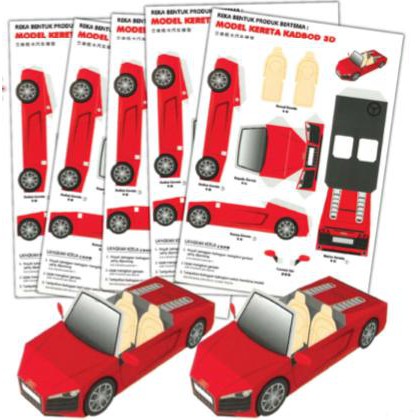 (READY STOCK) PROJEK RBT TAHUN 4: MODEL KERETA KADBOD 3D (40 KEPING ...