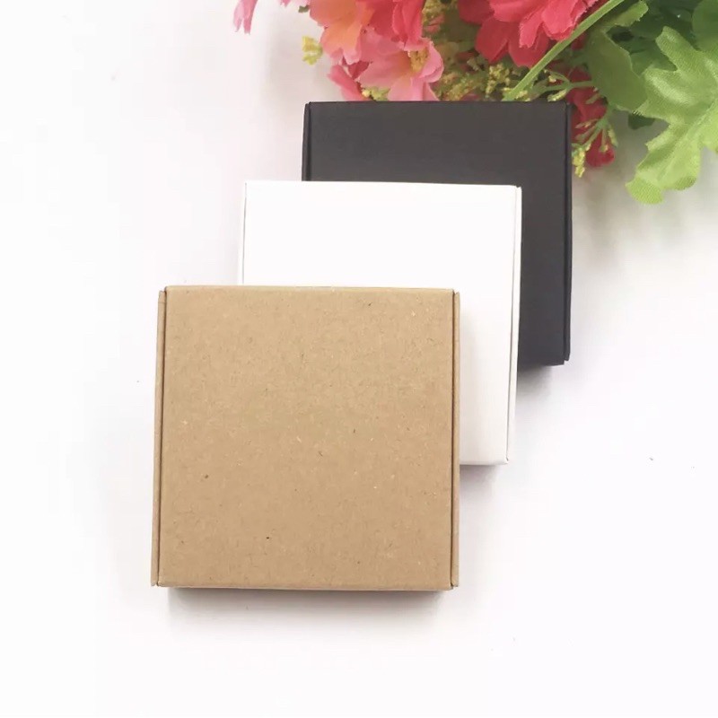 Craft Paper Box Gift Box Carton Square Colorful White Black Brown Kotak ...